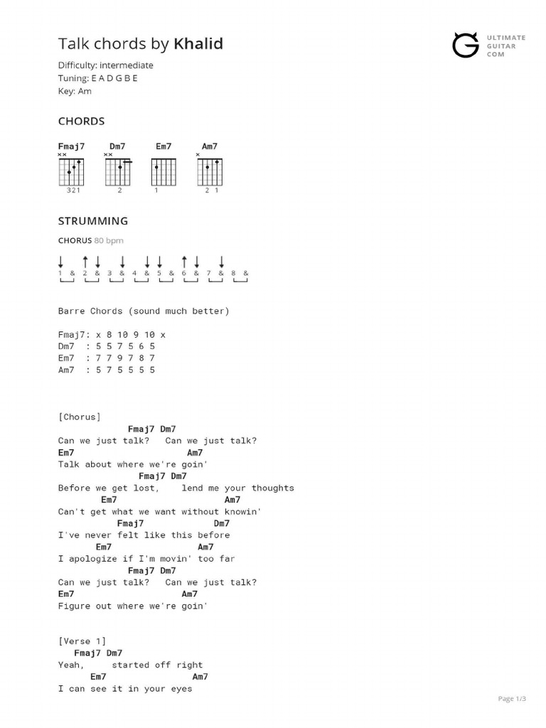Talk Chords PDF | PDF