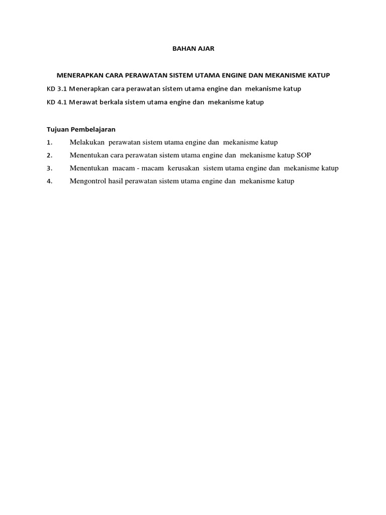 Bahan Ajar Mekanisme Katup PDF | PDF