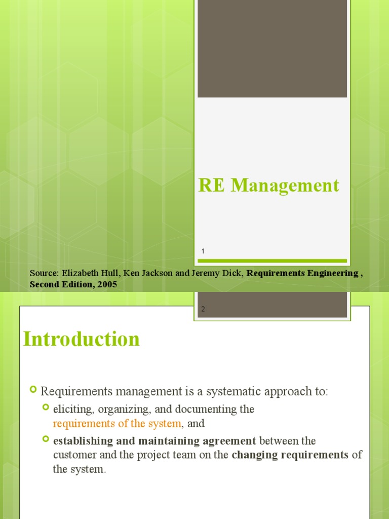 RE Management: Source: Elizabeth Hull, Ken Jackson and Jeremy Dick ...