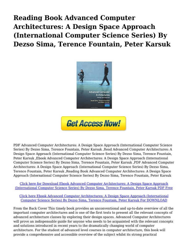 1bcx PDF Advanced Computer Architectures A Design Space Approach International Computer Science ...