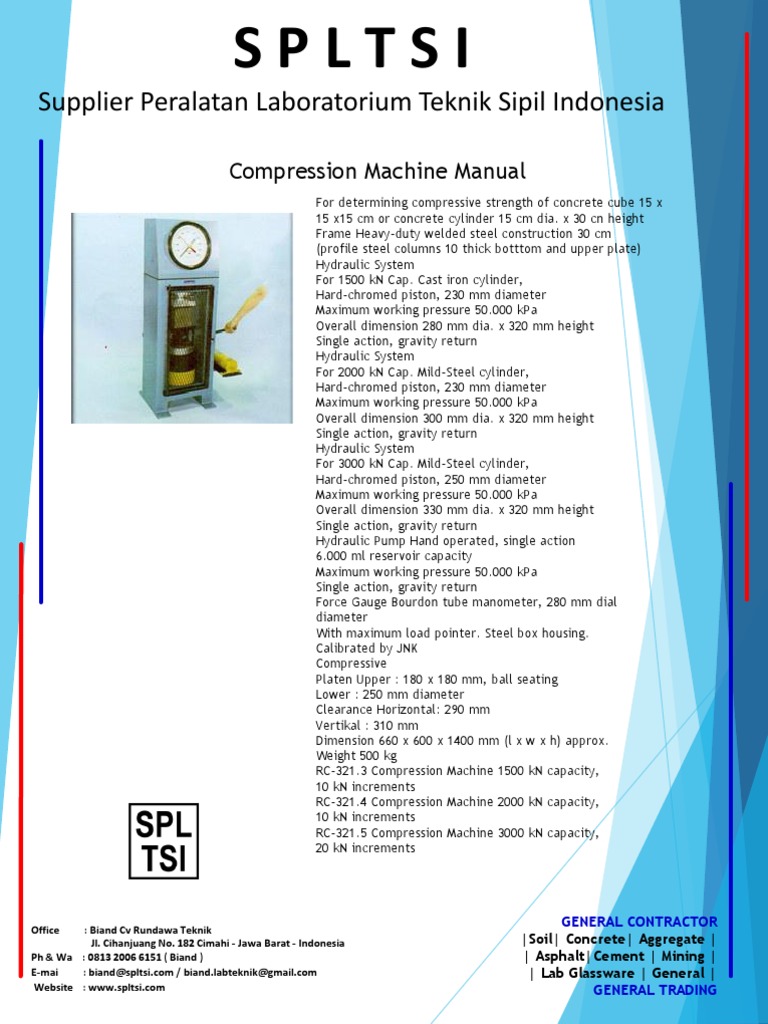 Compression Machine Manual PDF | PDF | Pressure Measurement ...