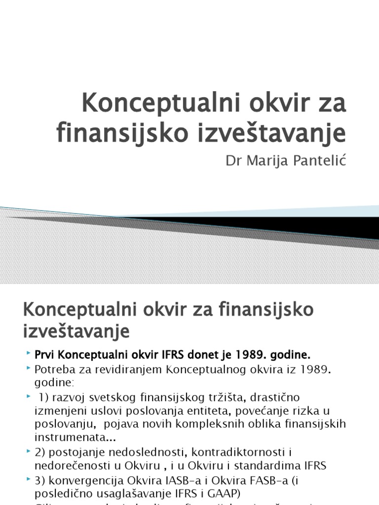 Konceptualni Okvir Za Finansijsko Izveštavanje1 | PDF