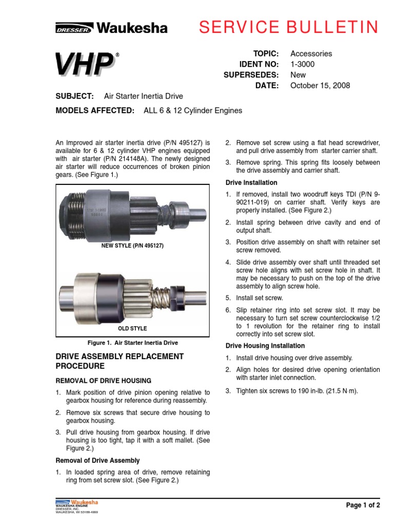 Air Starter Inertia Drive Upgrade | PDF | Screw | Vehicle Technology