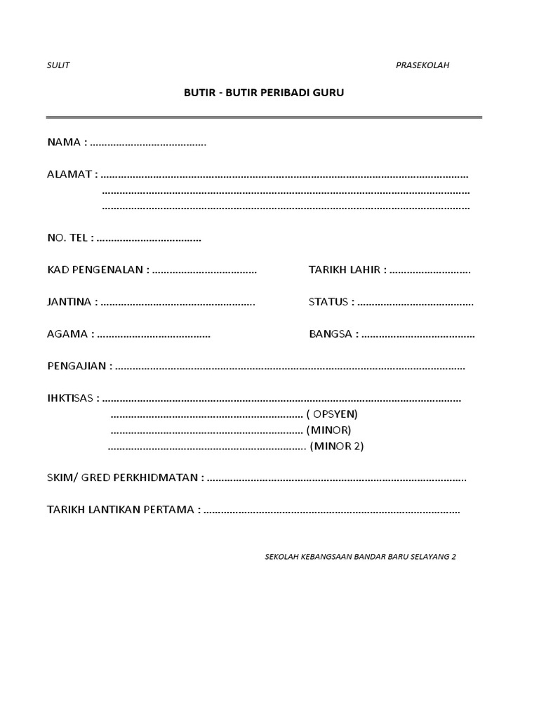 Butir Butir Peribadi PPM | PDF