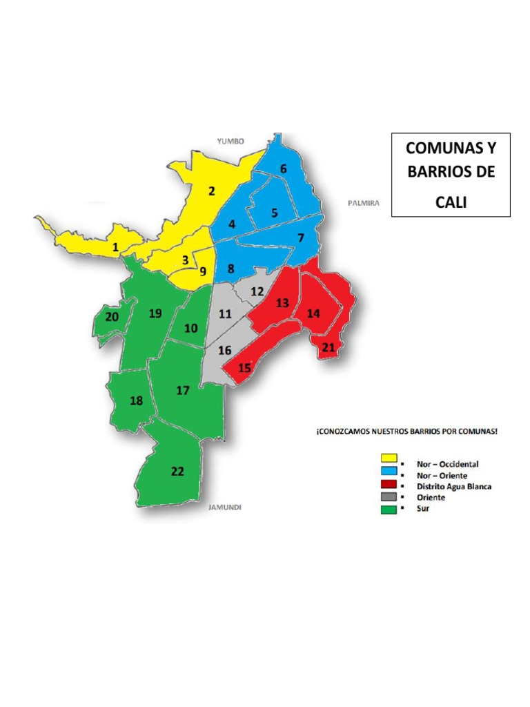 Mapa Cali Comunas y Barrios | PDF