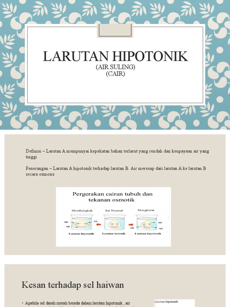 Larutan Hipotonik | PDF | Griya & Taman | Sains & Matematika