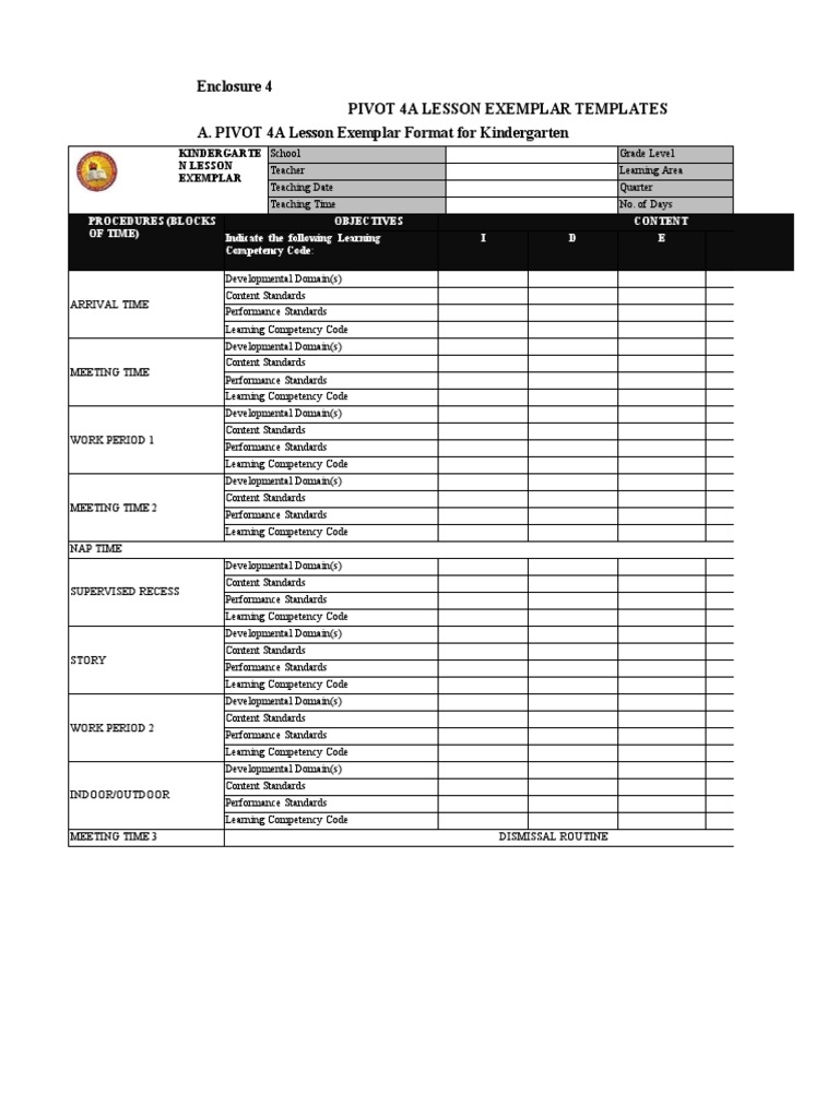 Lesson Exemplar Format Blank | PDF | Educational Psychology | Applied ...
