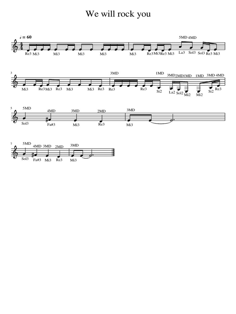 We Will Rock You Sheet Music Guide | PDF