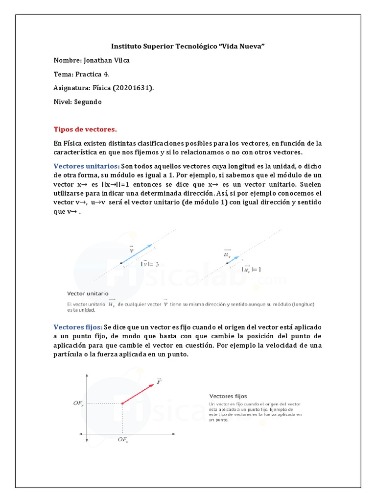 Tipos de Vectores | PDF