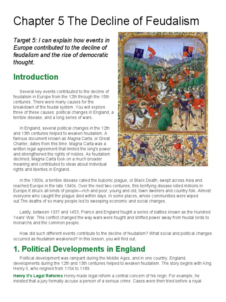 Causes of Feudalism's Decline | PDF | Magna Carta | Army