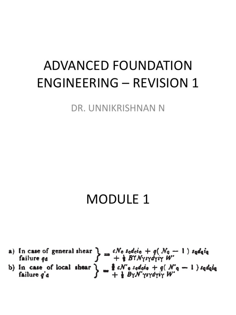 Advanced Foundation Engineering - Revision 1 | PDF