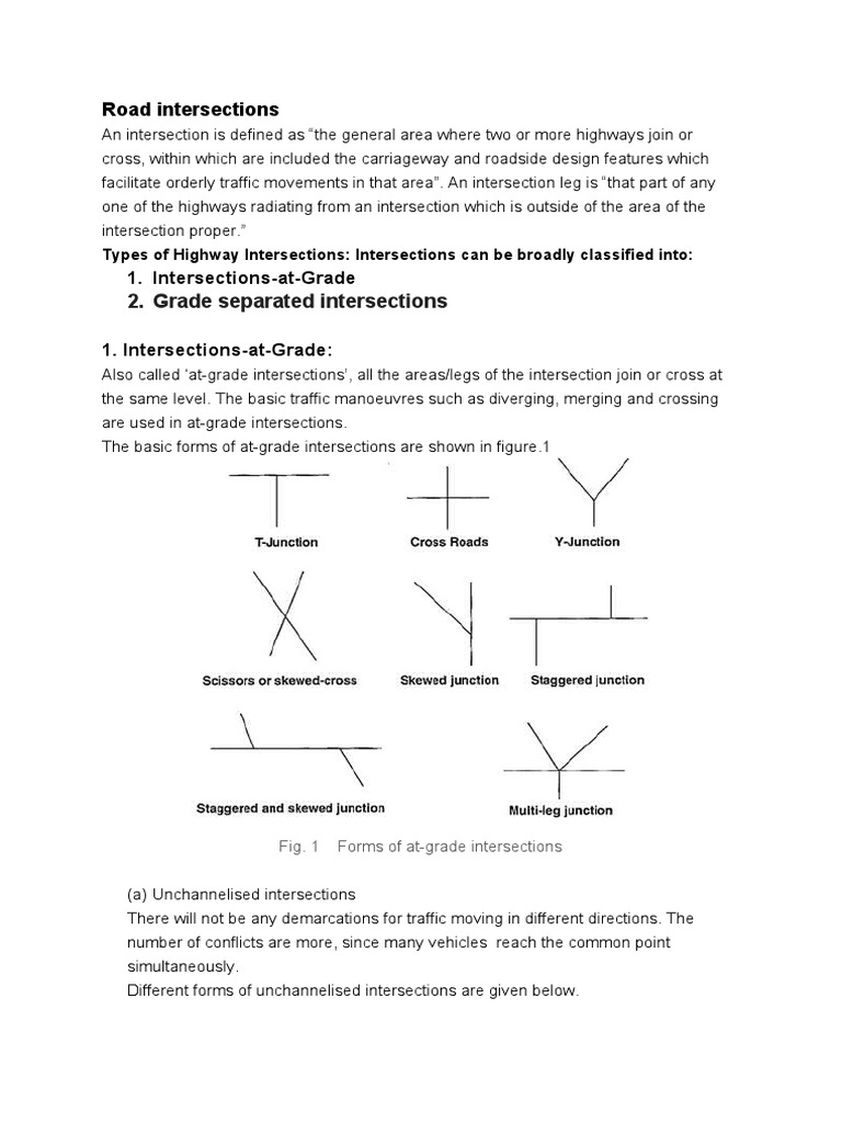 Road Intersections-15-4-20 | PDF | Interchange (Road) | Traffic