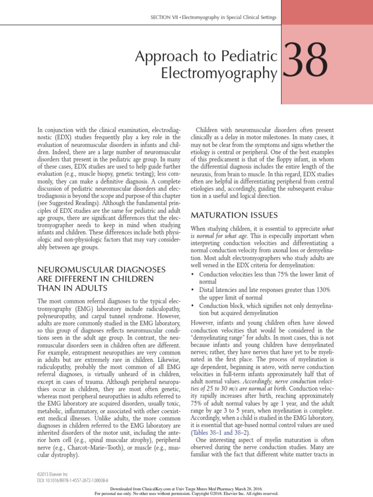 Approach To Pediatric Electromyography: Maturation Issues | PDF | Electromyography | Muscular ...