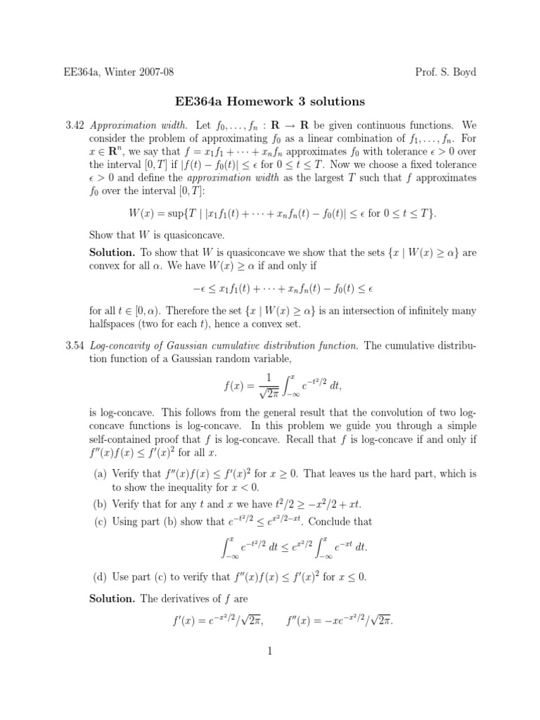 EE364a Homework 3 Solutions: 0 N 0 1 N N 1 1 N N 0 0 | PDF | Mathematical Optimization | Least ...