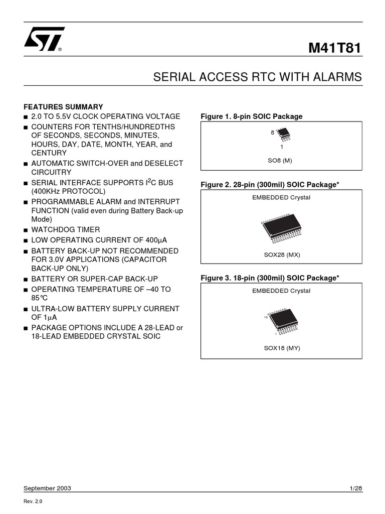 M 41T81 - Clock | PDF | Transmission Control Protocol | Pointer (Computer Programming)