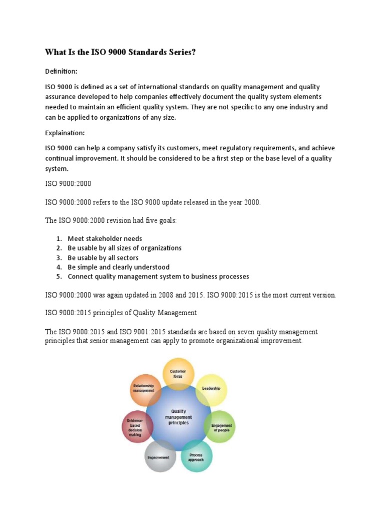 What Is The ISO 9000 Standards Series? | PDF | Quality Management | Iso ...