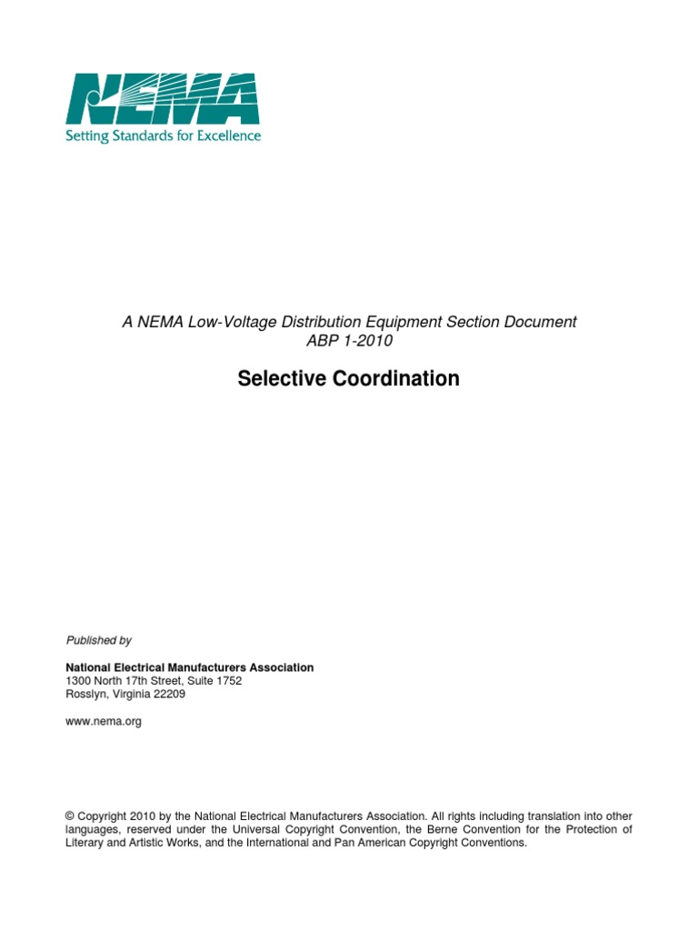 Nema ABP 1-2010 Selective Coordination | PDF | Electric Power | Electromagnetism
