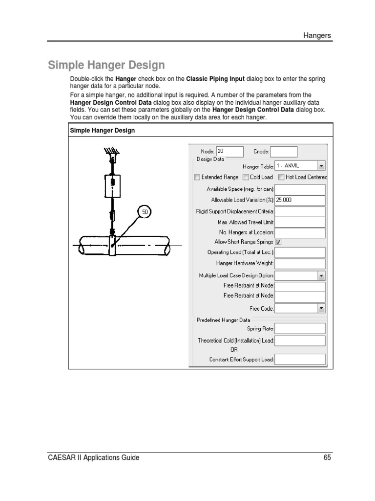 Simple Hanger Design in CAESAR II | PDF