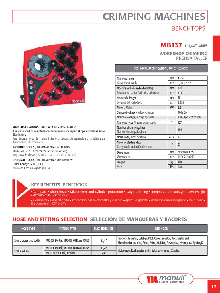 Maquina Manuli MB 137 | PDF