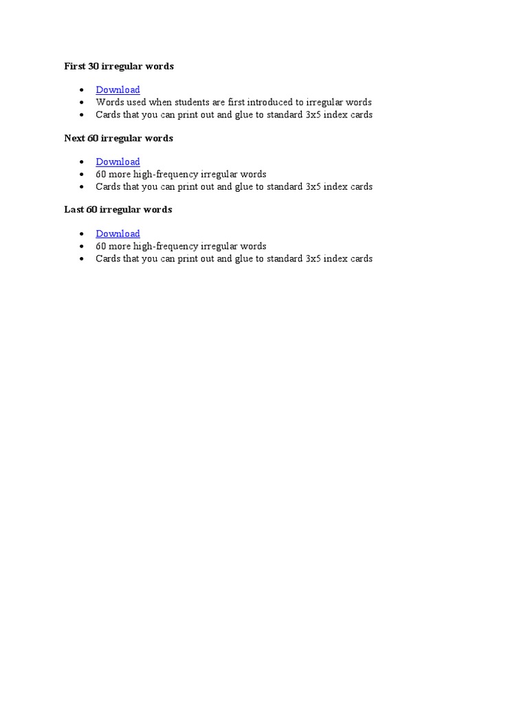 Teach Irregular Words | PDF