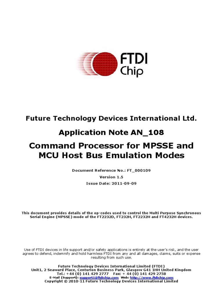 Command Processor For MPSSE and MCU Host Bus Emulation Modes | PDF ...