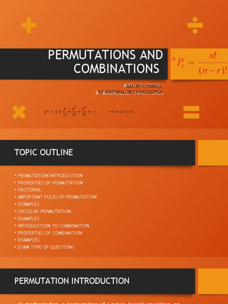 Permutations And Combinations Pdf Permutation Mathematical Concepts