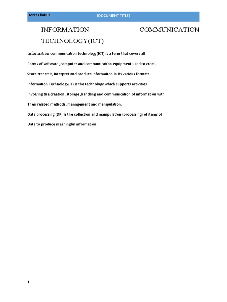 Understanding ICT and Data Processing | PDF | Computers