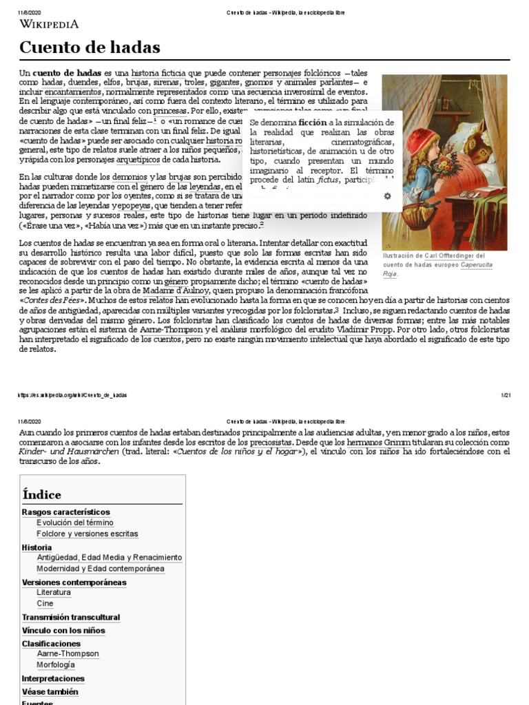 3 Cuento De Hadas Wikipedia La Enciclopedia Libre Pdf Cuentos