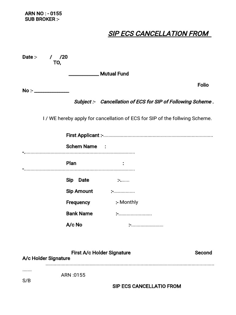 SIP STOP Except Reliance | PDF