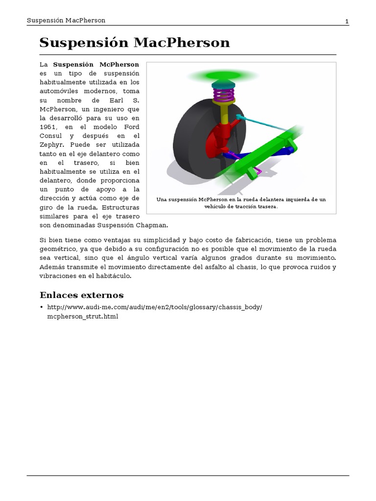 Suspension Earl Macpherson | PDF | Tecnología