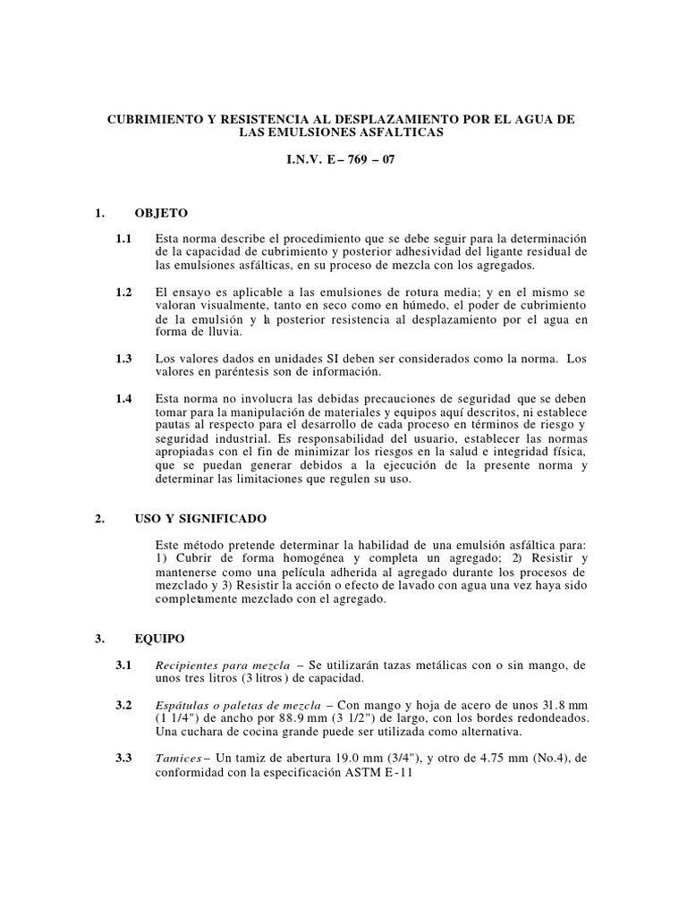 Norma INV E-769-07 PDF | PDF | Acero | Agua