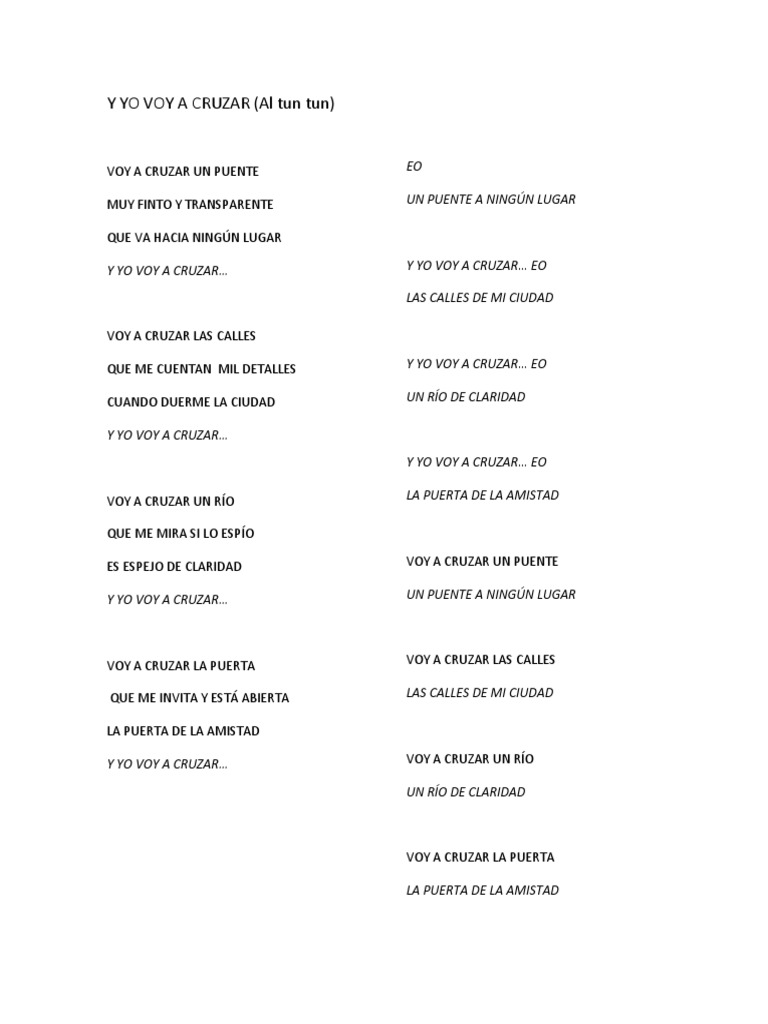 Y Yo Voy A Cruzar | PDF