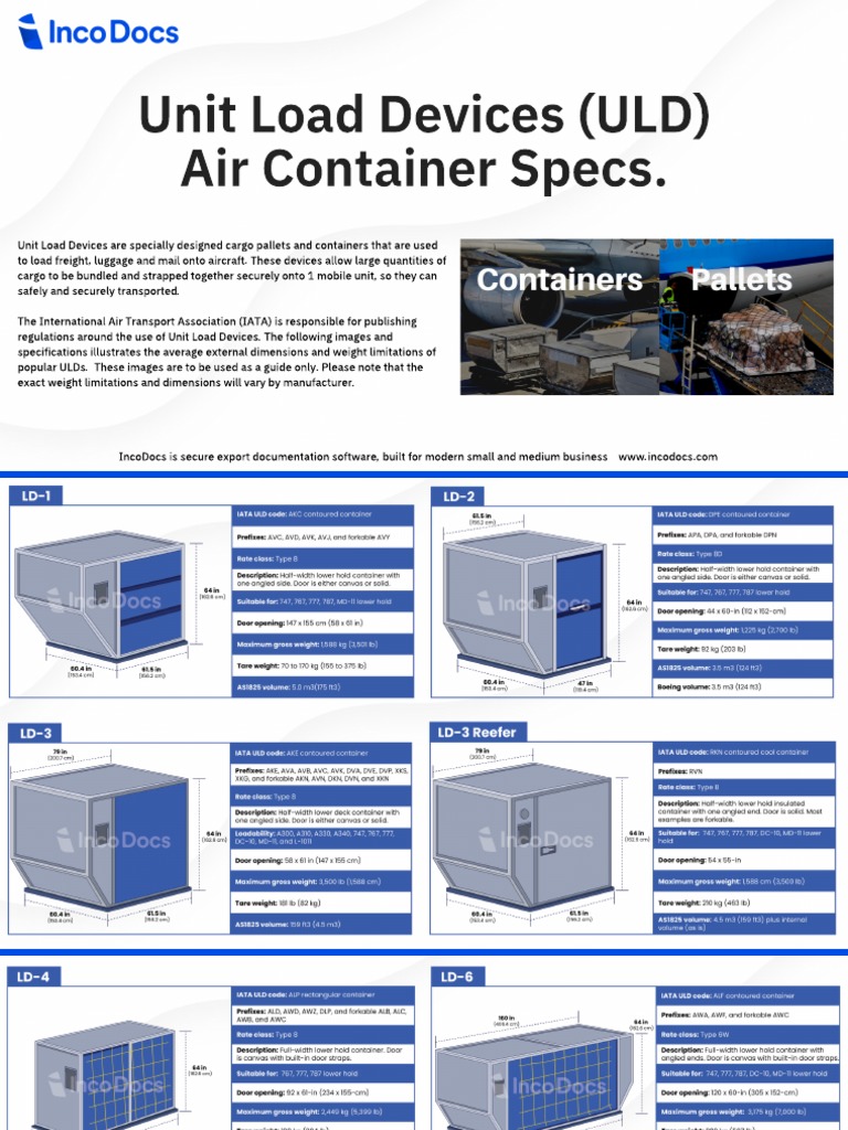 ULD Unit Load Devices Specifications Chart S | PDF