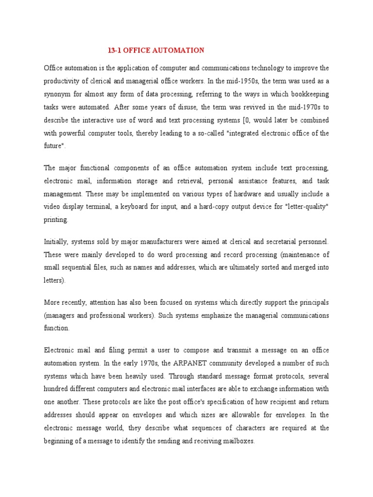 13-1 Office Automation | PDF | Search Engine Indexing | Automation