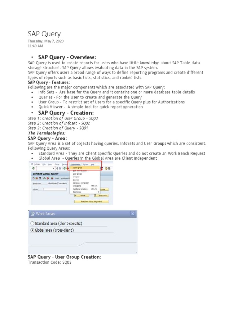 SAP Query PDF | Download Free PDF | Database Transaction | Databases