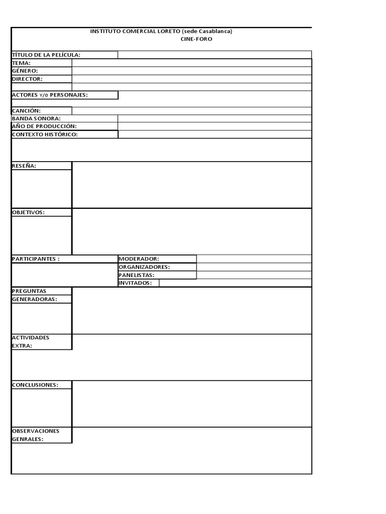 Formato de Cine-Foro | PDF