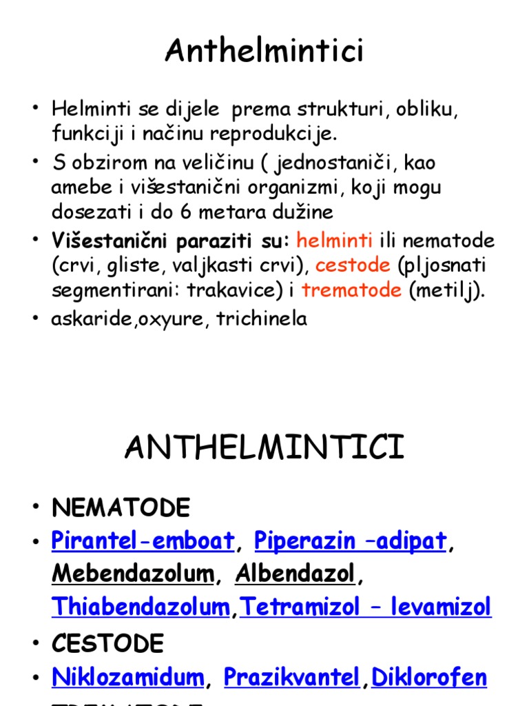 HEMIJA - Antihelmintici | PDF