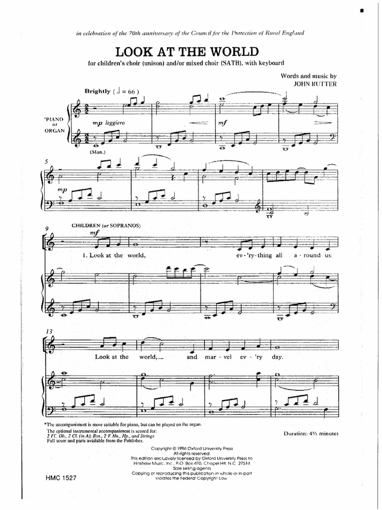 Look at The World - John Rutter | PDF