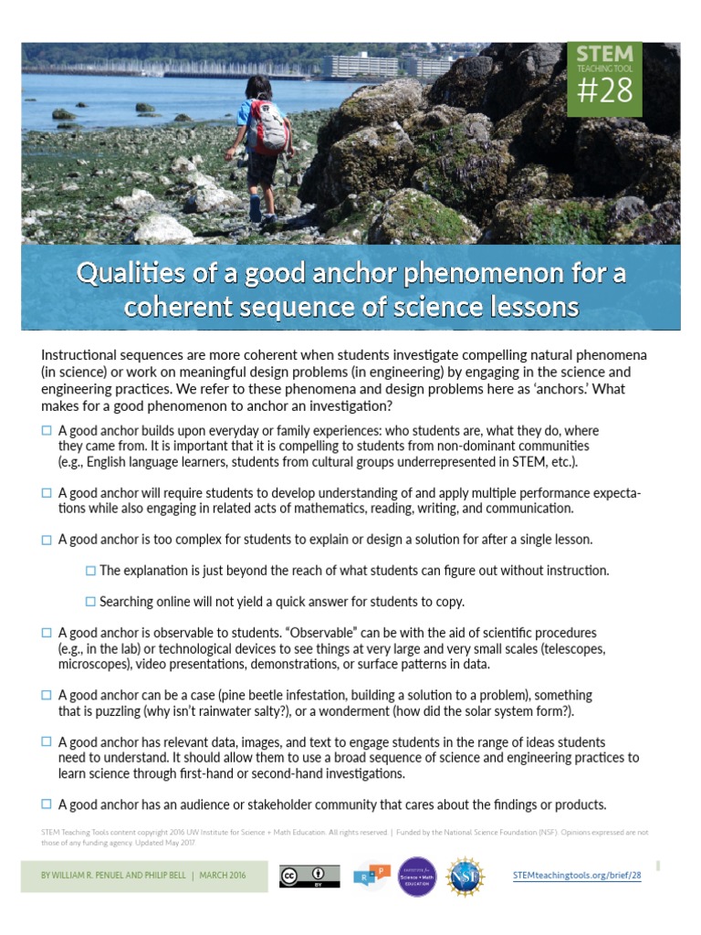 STEM Teaching Tool 28 Qualities of Anchor Phenomena | PDF | Science ...