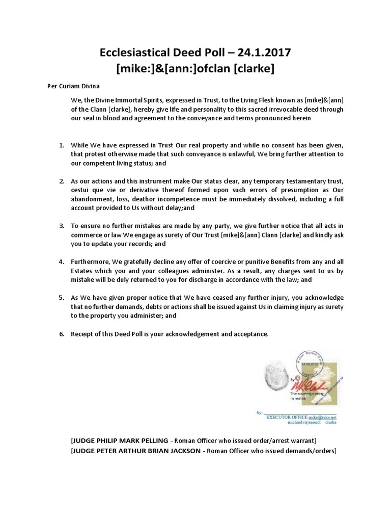 Ecclesiastical Deed Poll Overview | PDF | Law