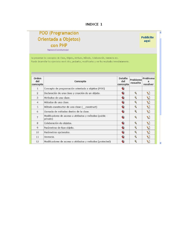 POO Con PHP | PDF | Objeto (informática) | Programación orientada a objetos