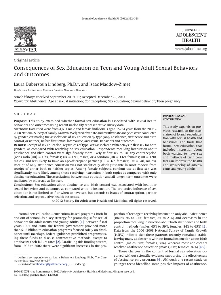 Impact of Sex Education in Japan | PDF | Sex Education | Safe Sex