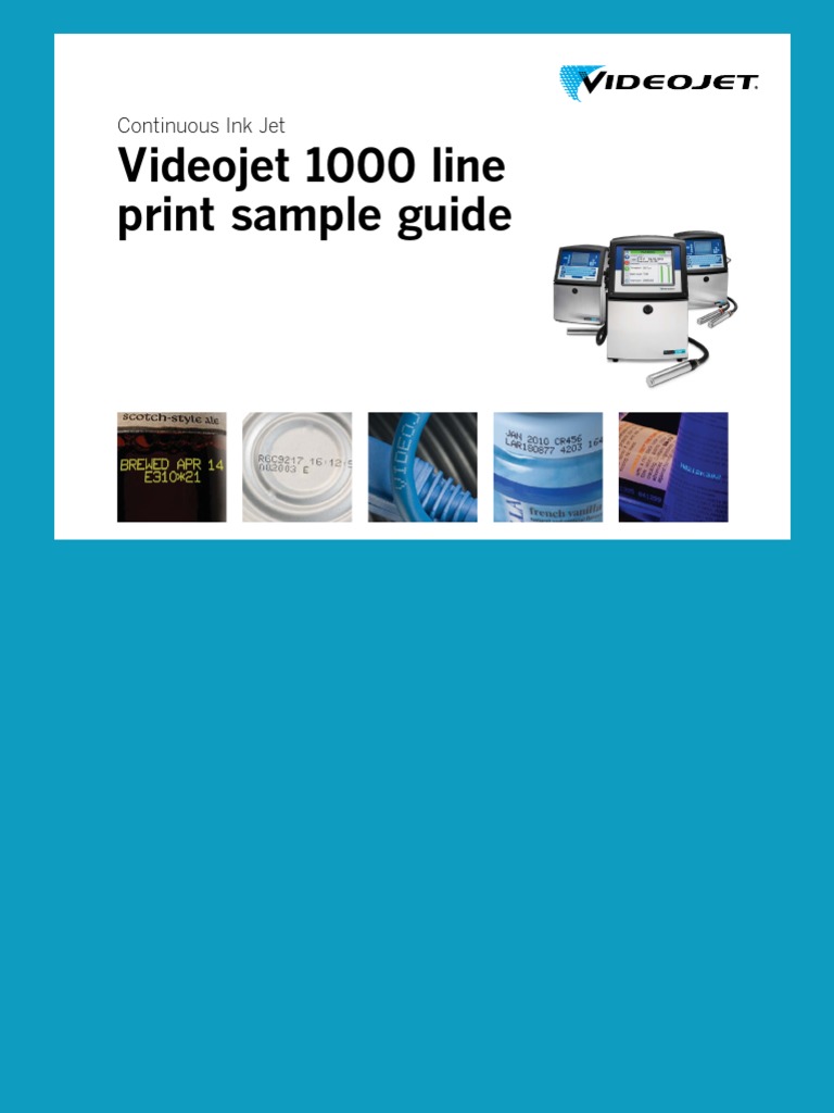 Videojet 1000 Line Print Sample Guide: Continuous Ink Jet | PDF ...