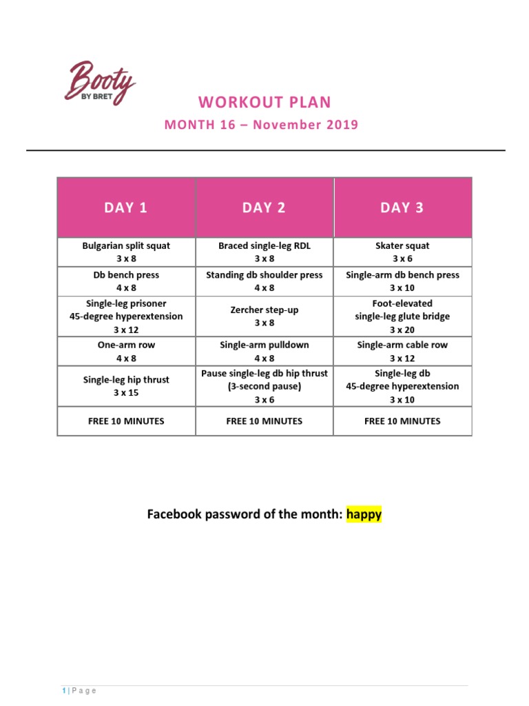 BBB Month 16 Workout Plan PDF | PDF