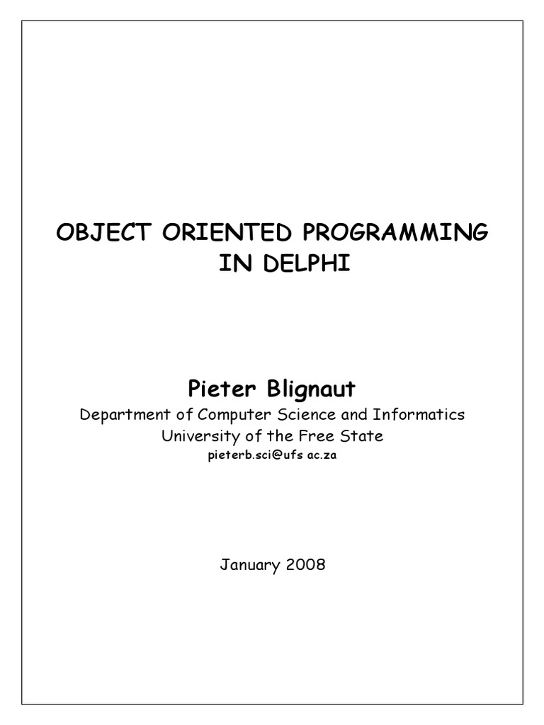 Oop Delphi Pdf Pdf Class Computer Programming Method Computer 9523