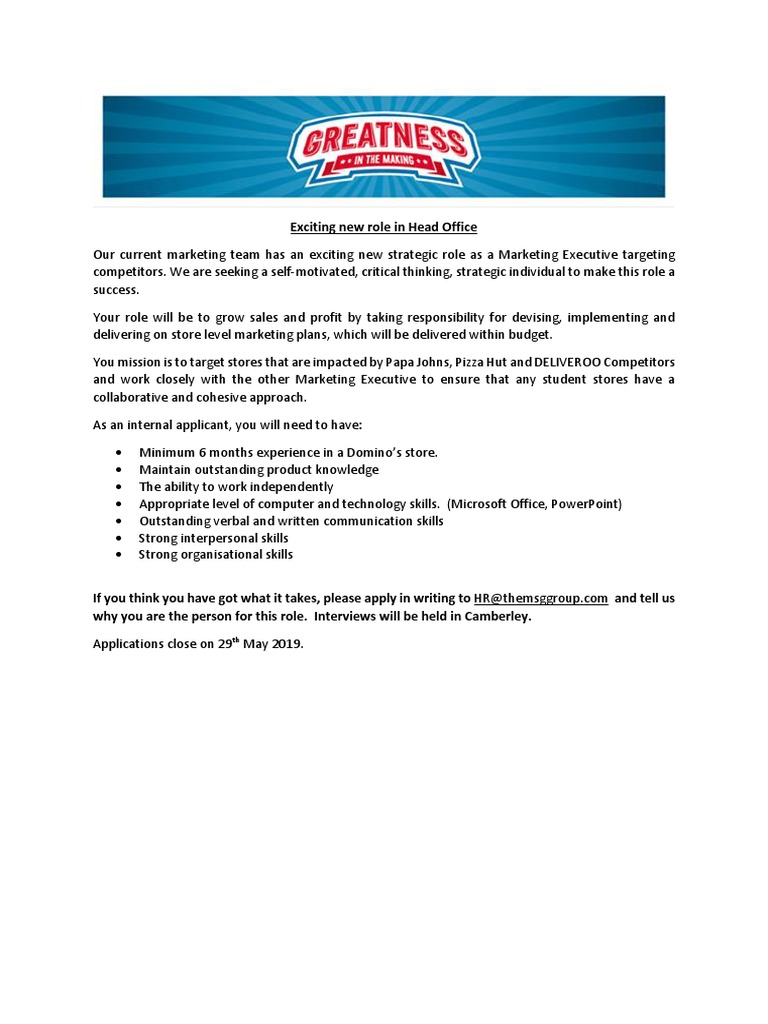 Internal Advert Marketing Exec Comp | PDF