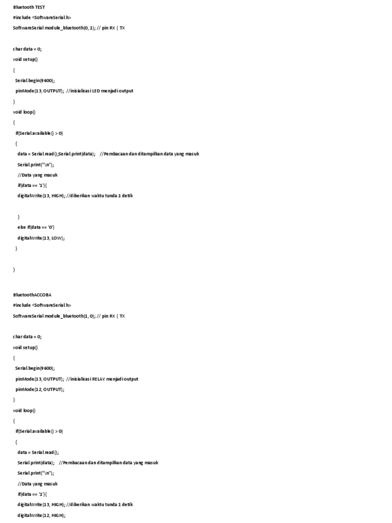 Contoh Program Arduino | PDF | Tools | Electrical Engineering