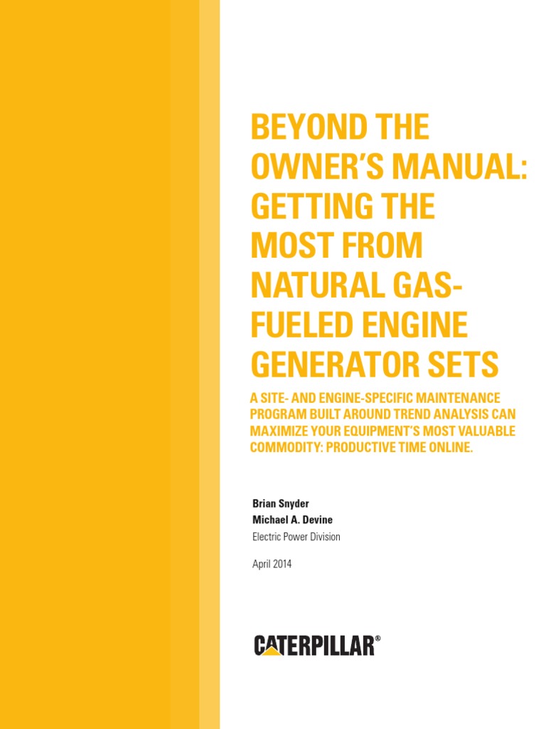 The Most of Natural Gas Fueled Engine Generator Sets | PDF | Motor Oil ...