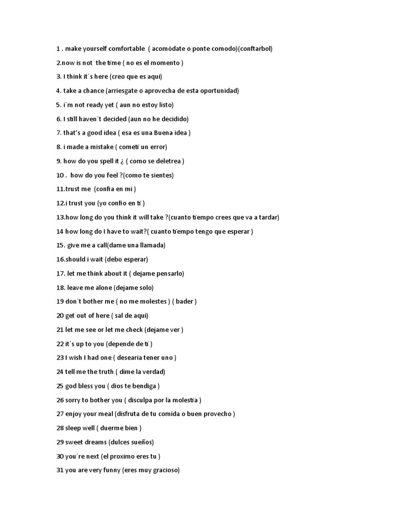 Frases en Ingles | PDF