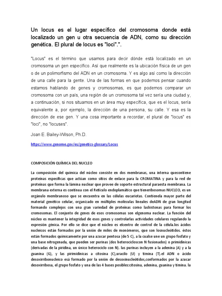 Definición de Locus en Genética | PDF | Temblores | Rna